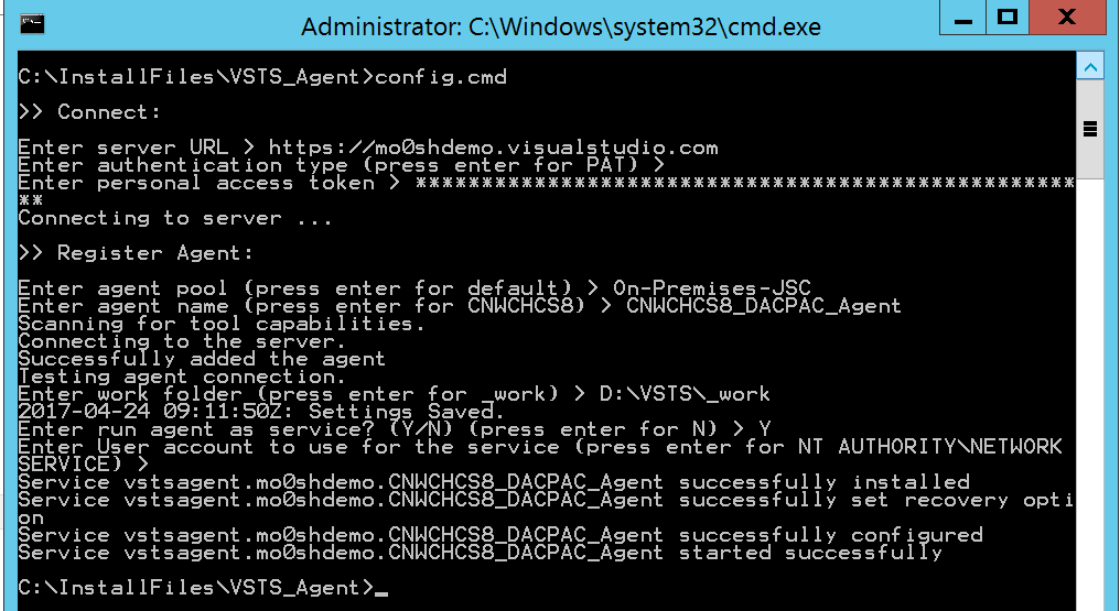 Installing a Visual Studio Team Services private build agent hosted On ...